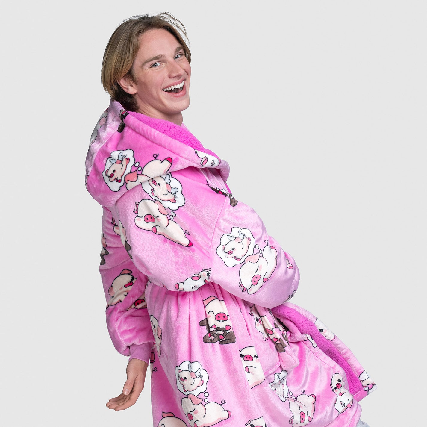 Pig Sherpa Robe – The Oodie Canada