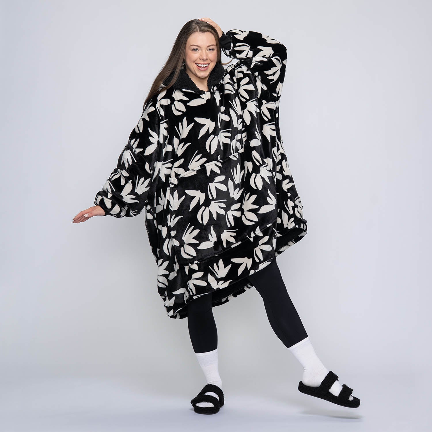 Black Floral Oodie™ Original – The Oodie Canada