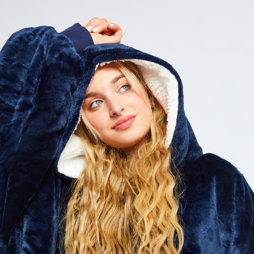 Navy Oodie | Wearable Hooded Blanket – The Oodie Canada